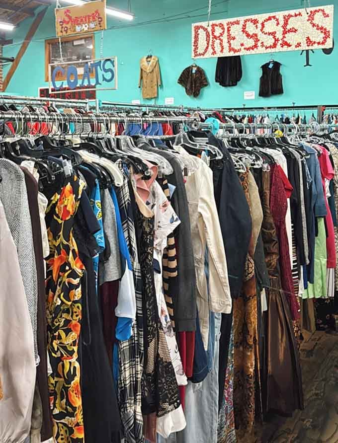 Endless clothing racks organized by category make finding your next favorite dress easier than navigating most department stores today.