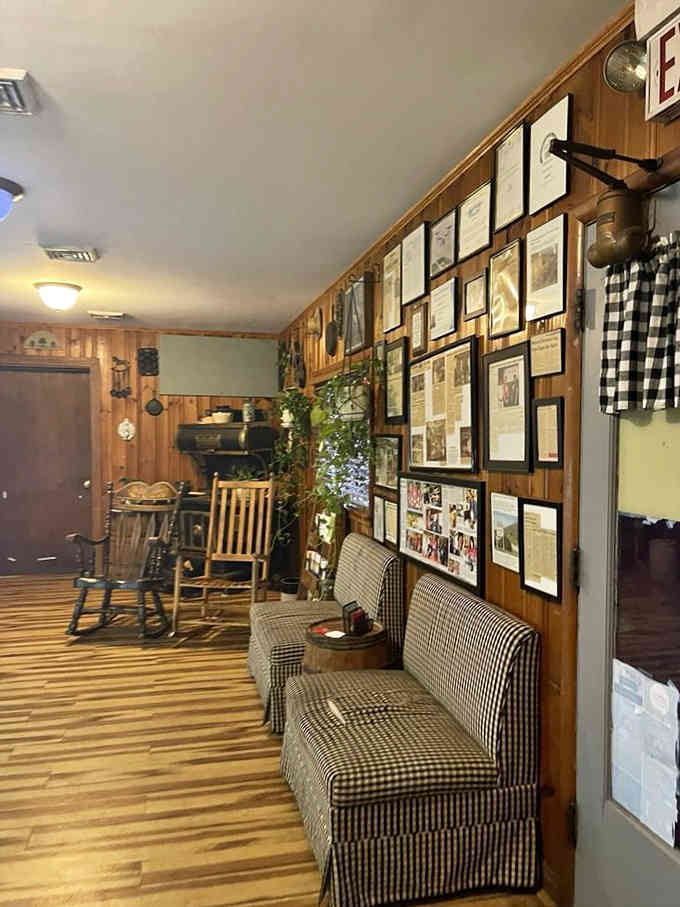 Framed memories and vintage touches line the walls, telling stories between every delicious bite.