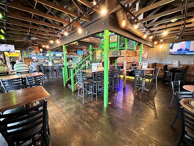 The actual treehouse structure inside makes you wonder why every restaurant doesn't build around living trees.