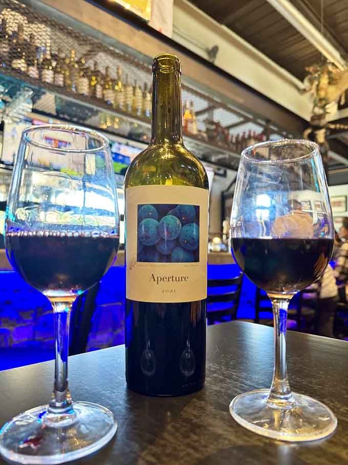 Wine pairs beautifully with pizza when you're surrounded by movie memorabilia and nostalgic treasures galore.