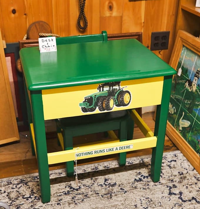 Nothing runs like a Deere, especially when it's a charming desk that would make any farm kid's homework time considerably more tolerable.