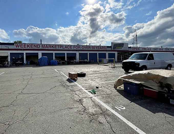 The classic flea market facade that's welcomed generations of bargain hunters through its welcoming doors.