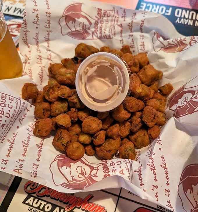 Golden, crispy fried okra that could convert even the most skeptical Northerner into a Southern food believer instantly.