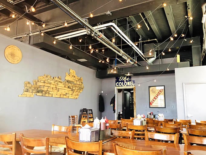 Vintage Louisville touches on the walls remind you that great BBQ respects both tradition and innovation equally.