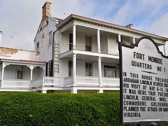 Quarters No. 1 hosted Lincoln himself during the Civil War, those white columns have seen more history than most textbooks.