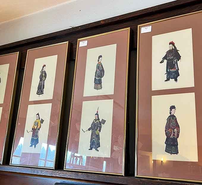 These framed Asian artworks bring international flair to Idaho interiors. Cultural appreciation hanging right there on your wall!