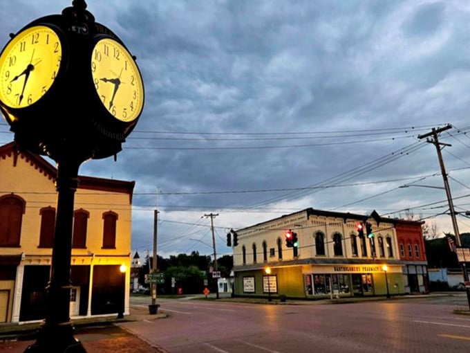 That classic town clock keeping time at a pace that won't give you anxiety just looking at it.
