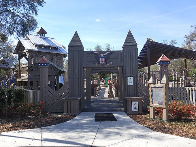 Freedom Playground offers multigenerational fun in a fort-like setting. Because retirement should include places that make you feel like a kid again.