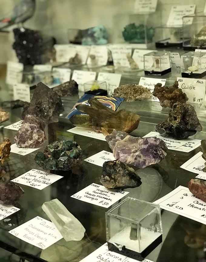 Nature's artwork displayed under glass&mdash;these minerals and crystals formed over millennia just to catch your eye today.