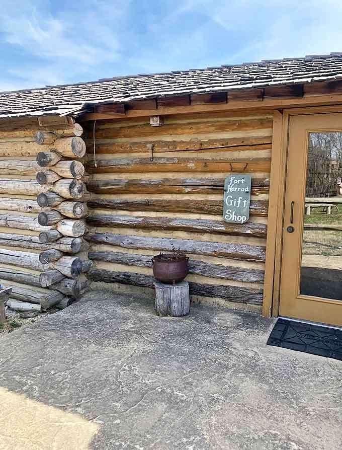 The gift shop offers frontier retail therapy without the 18th-century inconvenience of bartering with pelts or waiting months for catalog deliveries.