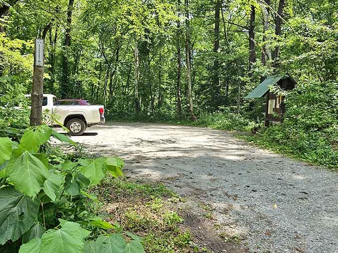 Appalachian Trail parking where your hiking adventure begins with one small step and 2,190 miles of possibilities ahead.
