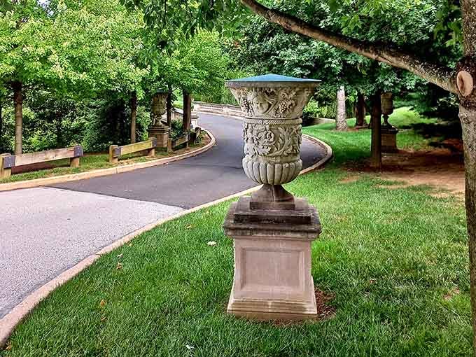 Even the driveway to Grey Towers looks like it belongs in a European postcard collection.