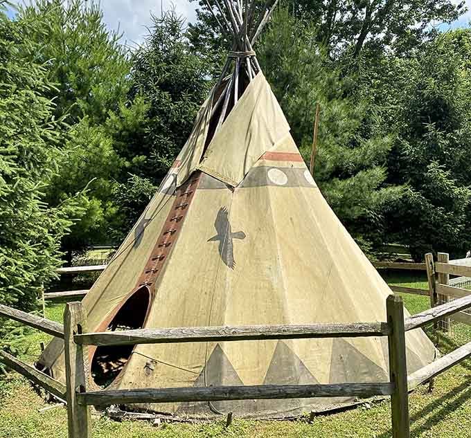 The teepee honors the Native American history connected to these caverns, adding cultural depth to your visit.