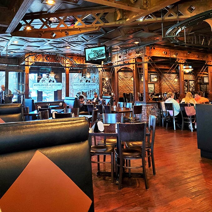 Every angle reveals another layer of mechanical artistry, making this the most photogenic restaurant in Northwest Indiana.