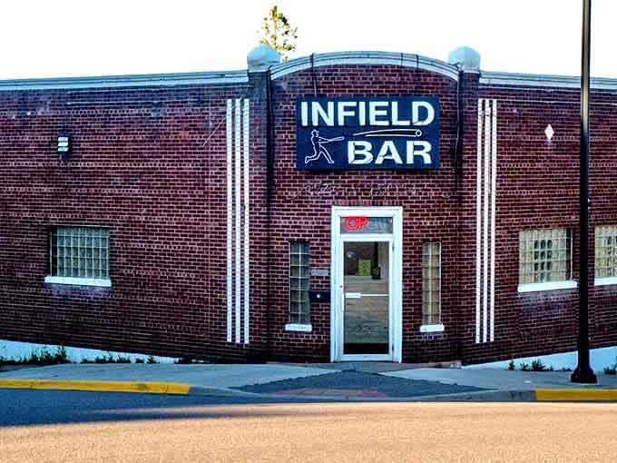 Infield Bar brings Art Deco charm to your pizza and cold beverages, a local favorite for good reason.