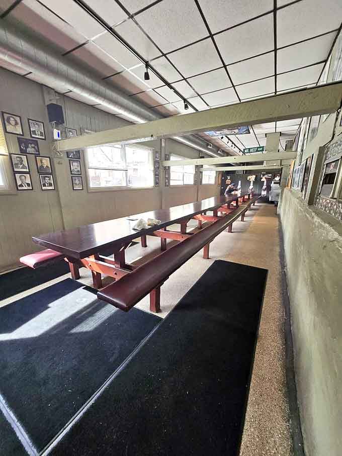 Long communal tables where strangers become temporary friends united by the brotherhood of beef. Democracy in delicious action.