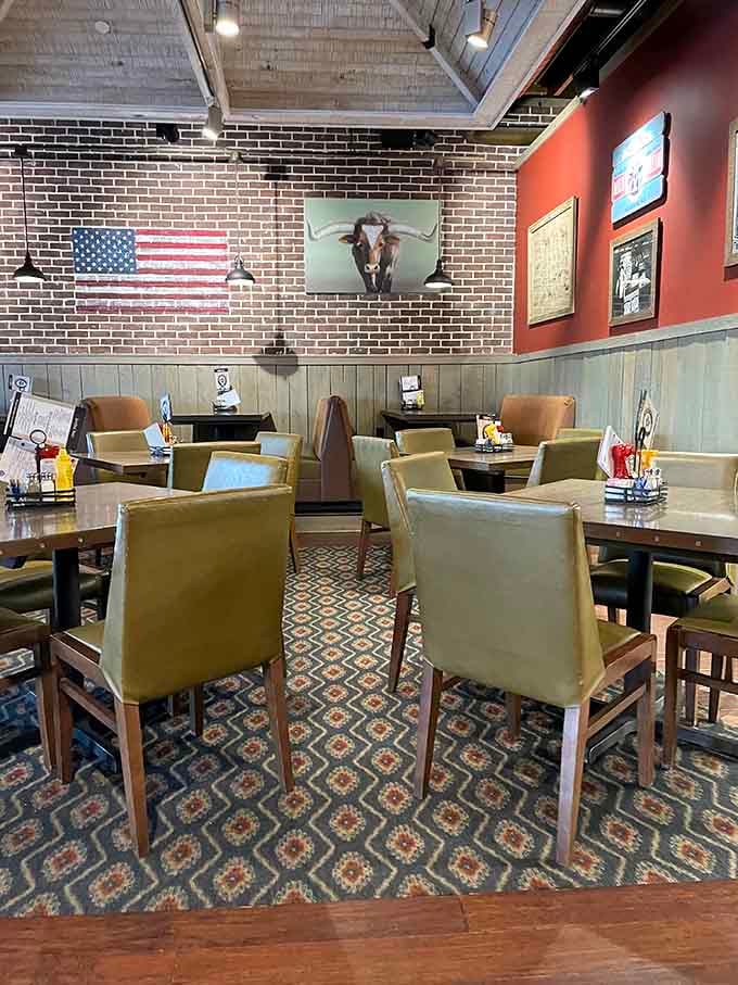 The dining area feels like the living room of that cool friend who actually knows how to decorate&mdash;comfortable yet stylish.