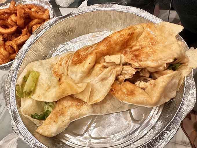 The chicken Caesar wrap: portable perfection for when you need diner quality on the go.