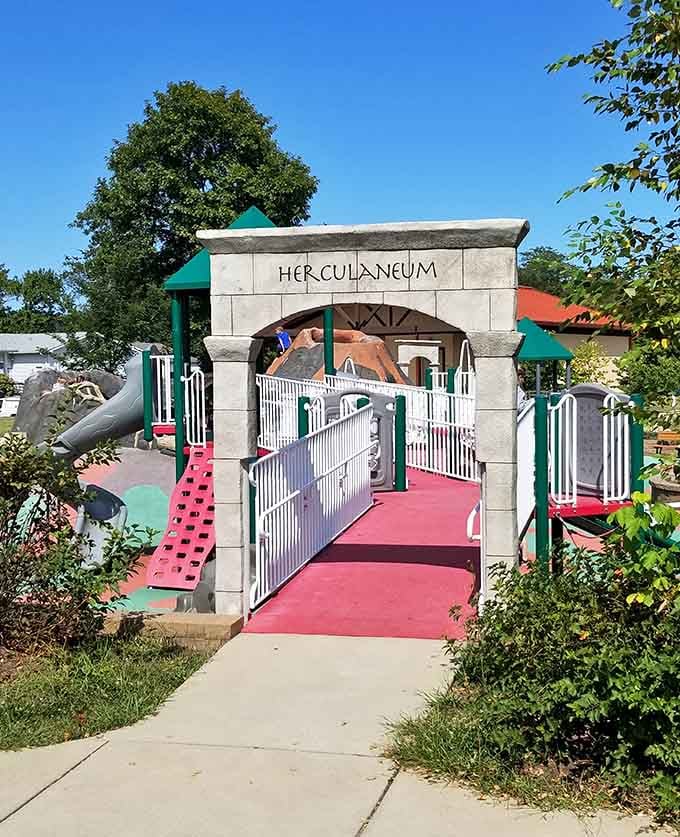 The Herculaneum archway entrance makes kids feel like they're entering somewhere truly special and magical.