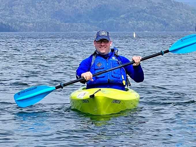 Kayaking adventures await on waters so inviting that even beginners feel like seasoned paddlers within their first strokes.