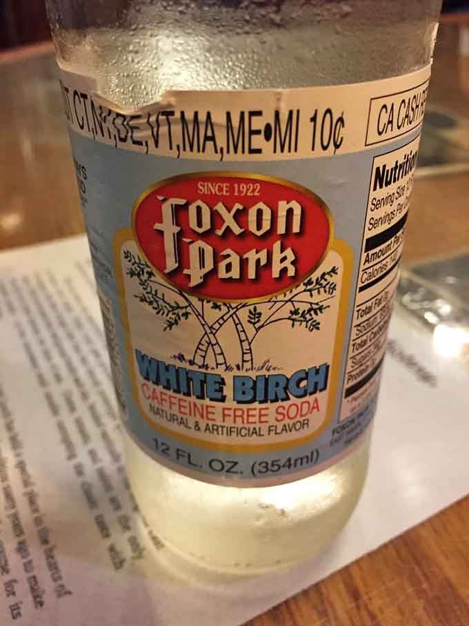 Foxon Park White Birch soda is a Connecticut classic, the perfect regional beverage for your historic burger experience.