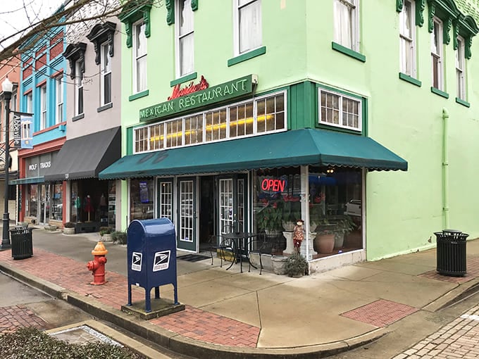 Maria's Mexican Restaurant's mint-green corner building adds a splash of color and spice to Abbeville's culinary landscape. That "OPEN" sign is practically calling your name.
