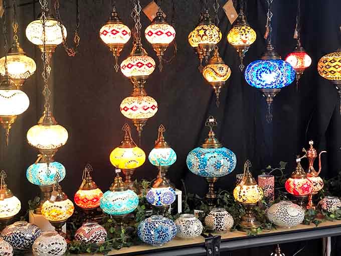 Mosaic lamps glow like jewels, bringing Turkish bazaar vibes to the Arizona desert at fraction of vacation prices.