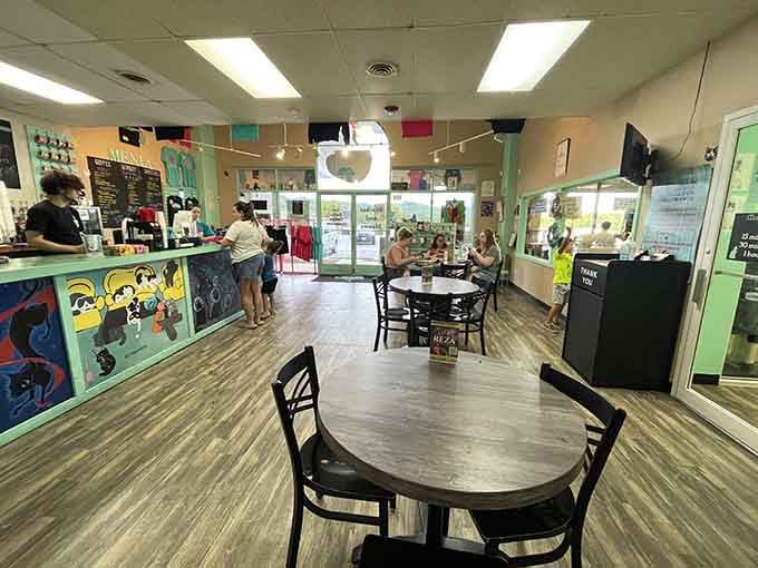 Another angle reveals even more climbing structures and cozy spots, because cats demand variety in their lounging options.