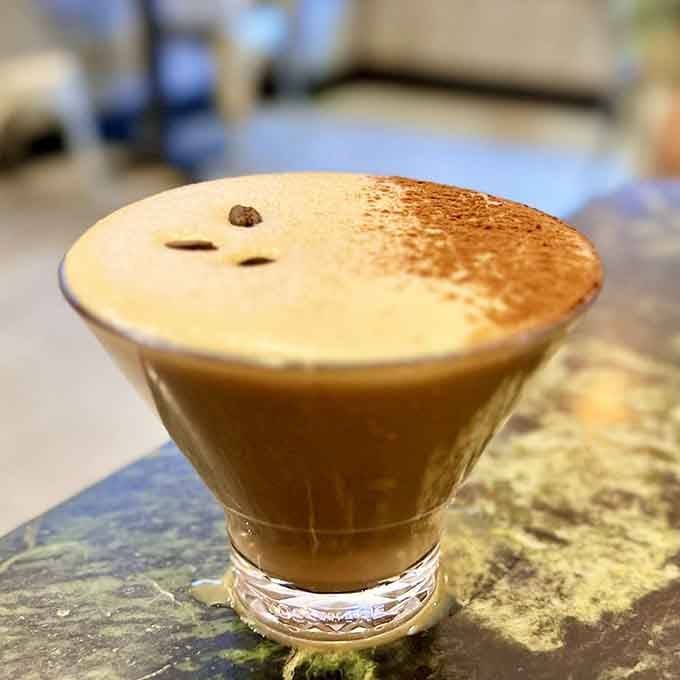 Espresso martini because Italian bakeries understand that coffee and happiness come in many delightful forms throughout the day.