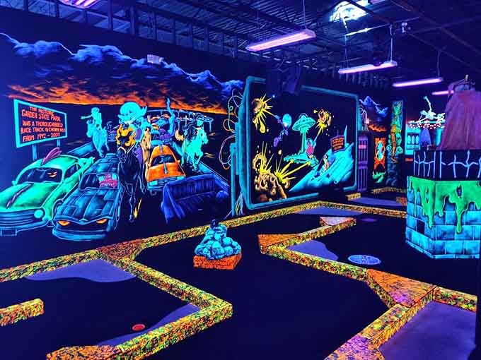 Zombies and creatures emerge from murals painted in colors that would make Warhol jealous and confused.