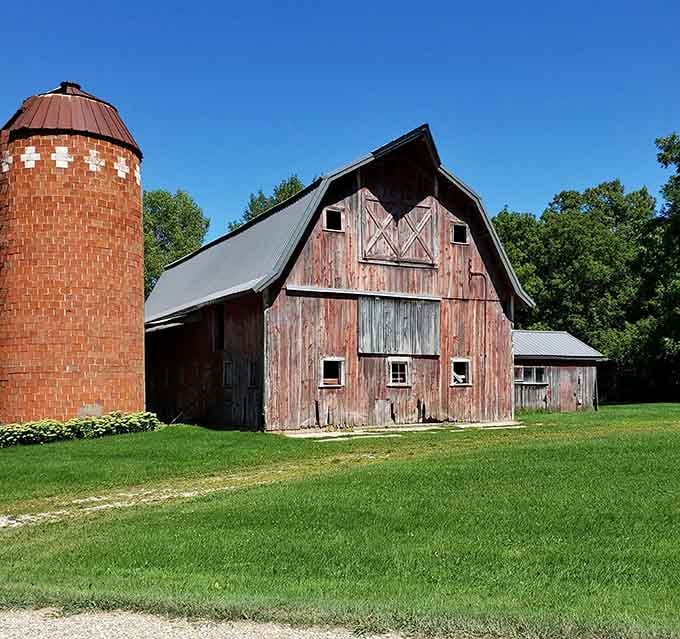 Historic Forestville's weathered barn reminds you there's a whole 19th-century town to explore above ground too.