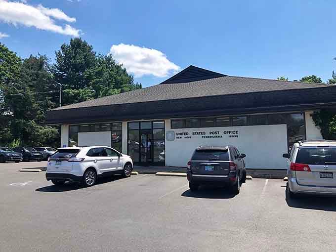 Even the post office looks charming here, making errands feel less like chores and more like pleasant neighborhood strolls.