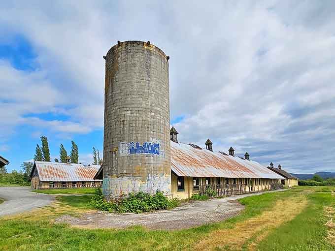 Weathered yellow walls and rusted roofs create a color palette that photographers dream about capturing perfectly.
