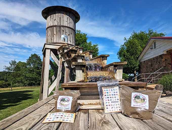 Kids can try their hand at gemstone mining, because apparently one underground adventure isn't quite enough.