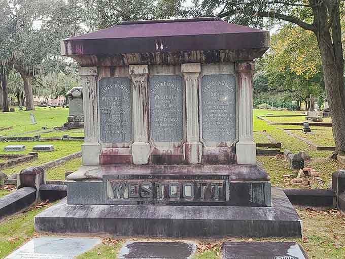 Family mausoleums stand like miniature temples, architectural statements that wealth and love built to last forever.
