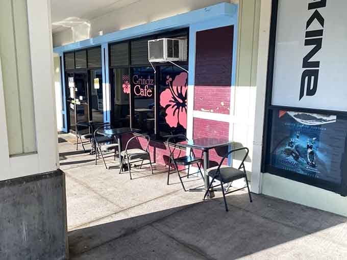 The modest outdoor seating area&mdash;where the morning sun, gentle breeze, and anticipation of breakfast create the perfect Hawaiian moment.