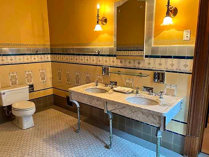 Historic bathroom fixtures that were fancier than most people's entire houses when indoor plumbing was still revolutionary technology.