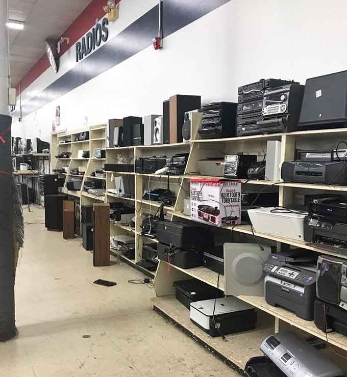 The electronics section&mdash;where yesterday's cutting-edge technology finds new purpose in today's nostalgic revival movements.