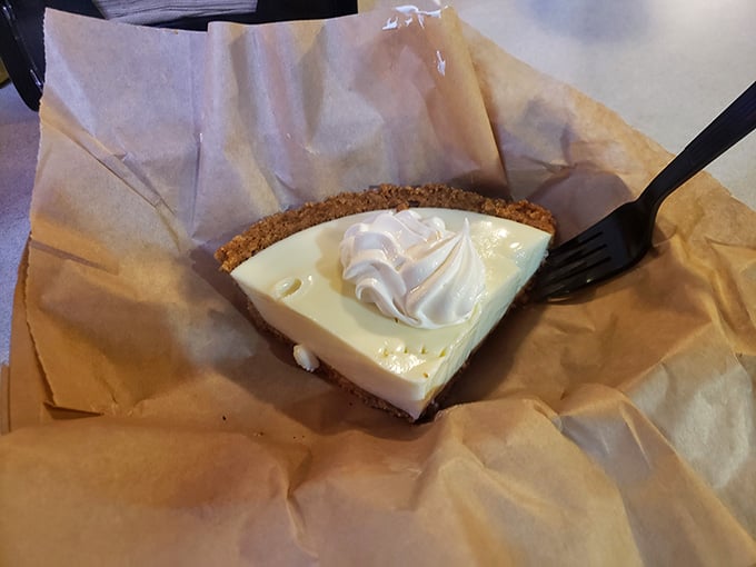 Key lime pie with a graham cracker crust, bringing a taste of the tropics to your cave dining experience.