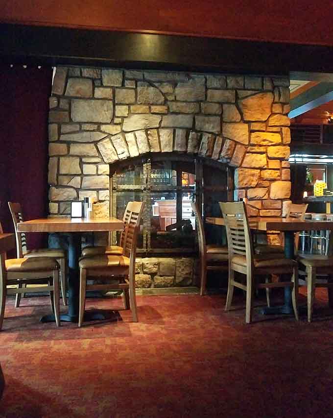 That stunning stone archway and cozy seating arrangements make every table feel like the best seat available.