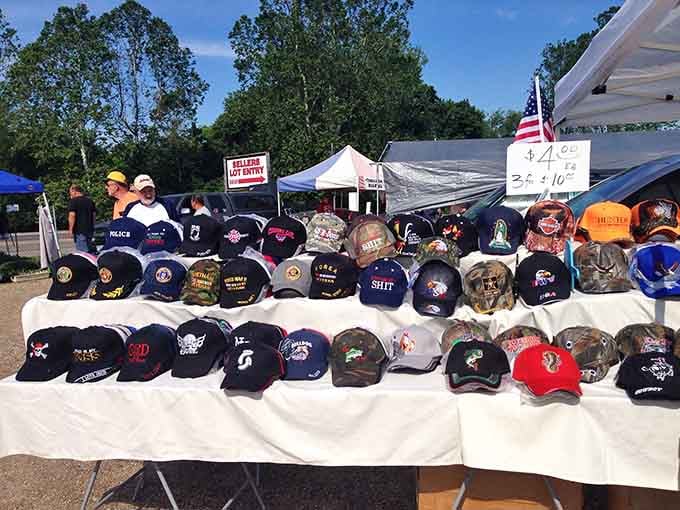 Baseball caps displaying everything from patriotic messages to humorous slogans, because your head deserves personality and shade in equal measure.