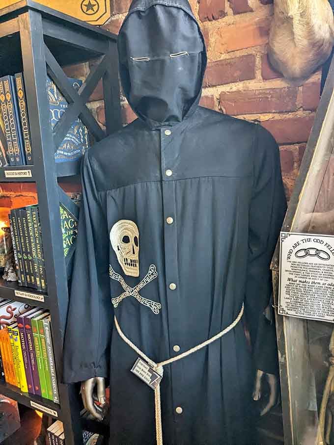 An Oddfellow's ceremonial robe that looks like it wandered off a secret society meeting and into your Halloween dreams.