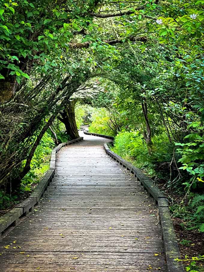 This verdant tunnel of greenery along Sandpiper Trail feels like stepping into a Pacific Northwest fairy tale&mdash;minus the trolls.