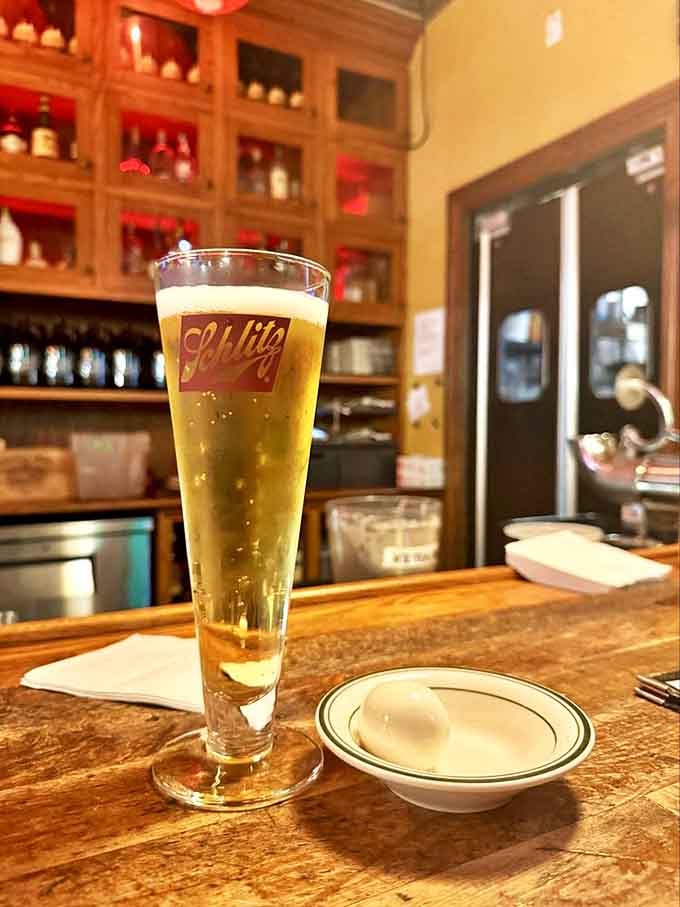 A pilsner in its natural habitat&mdash;crisp, golden, and ready to wash down whatever Wisconsin delicacy you've wisely ordered.