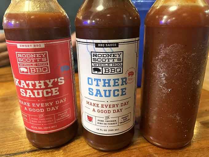 Bottled sauces ready to go home with you, because two days a week of this goodness simply isn't enough.