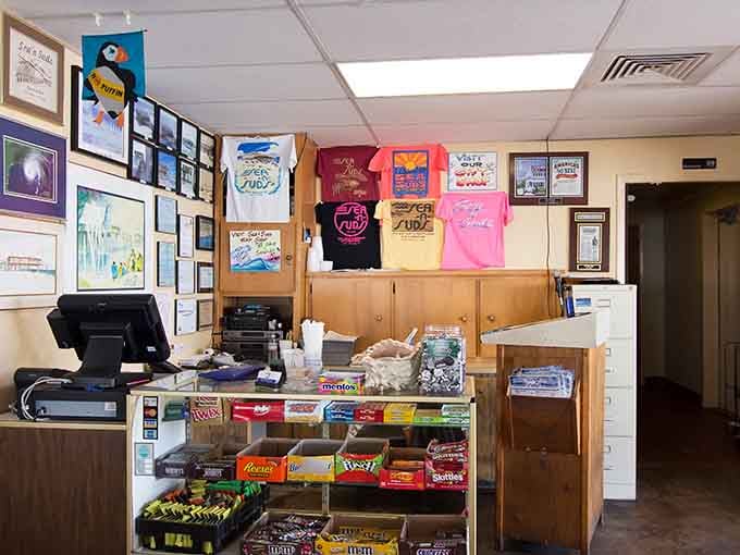 The order counter area where beach-casual meets efficient service, and nobody judges your third visit this week.