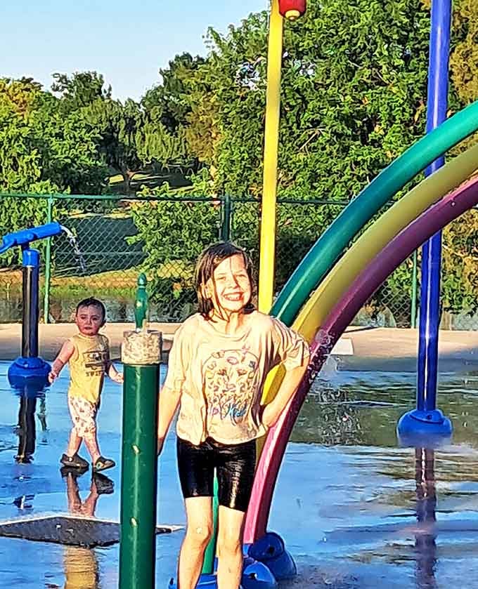 Summer heat doesn't stand a chance at Shannon Springs splash pad, where kids discover the universal truth that running through water never gets old.