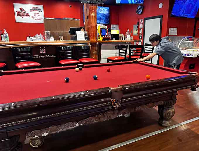 Classic billiard table proving that sometimes the best games don't need electricity, just physics and a little English.
