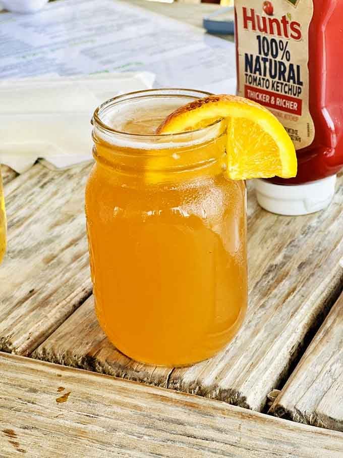 Sweet tea in a mason jar with a lemon wedge, because some traditions exist for very good reasons.