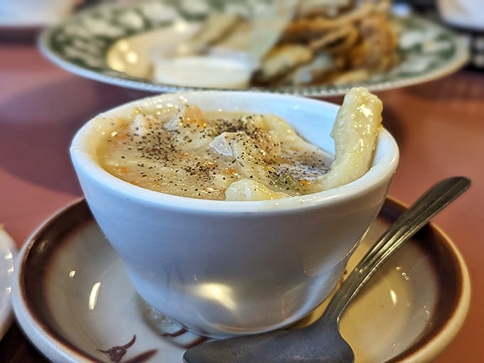 A bowl of homemade soup that whispers, "Put down your phone and pay attention to what comfort really tastes like."
